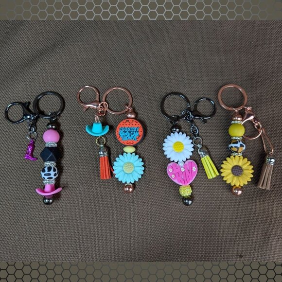Hand Crafted | Accessories | Beaded Keychain You Pick Pink Cowgirl ...